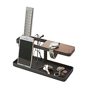 YAMAZAKI home 2300 Desk Bar-Wood & Steel Organizer, One Size, Black