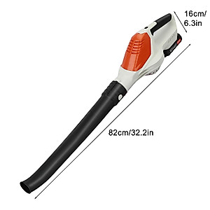 24V Cordless Leaf Blower with 2 X 1.5 Ah Battery & Charger, 150MPH Electric Handheld Leaf Blower for Lawn Care, Leaves & Snow Blowing (Orange)