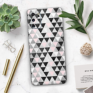 DesignSkinz Karamfila Silver & Pink Marble V6 Protective Vinyl Decal Wrap Skin Cover Compatible with The Samsung Galaxy S20 (Screen Trim & Back Glass Skin)
