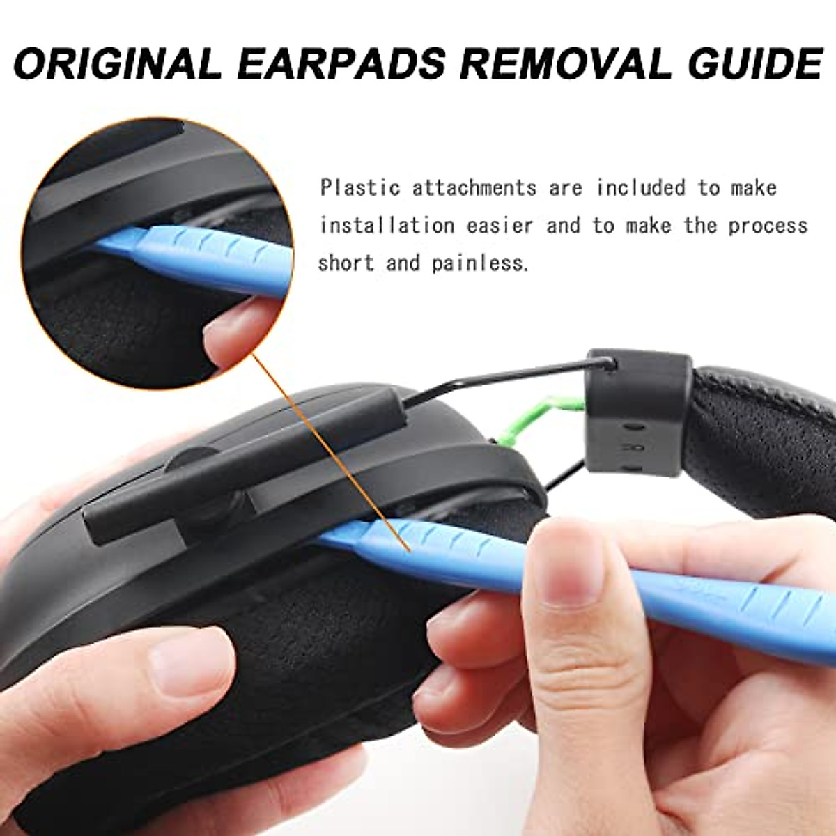 GVOEARS Replacement Ear Cushions for Razer BlackShark V2 / BlackShark V2 Pro Gaming Headset, Mesh Fabric Ear Pads Earmuffs Softer Memory Foam Noise-isolating Ear Cups Easy Installation