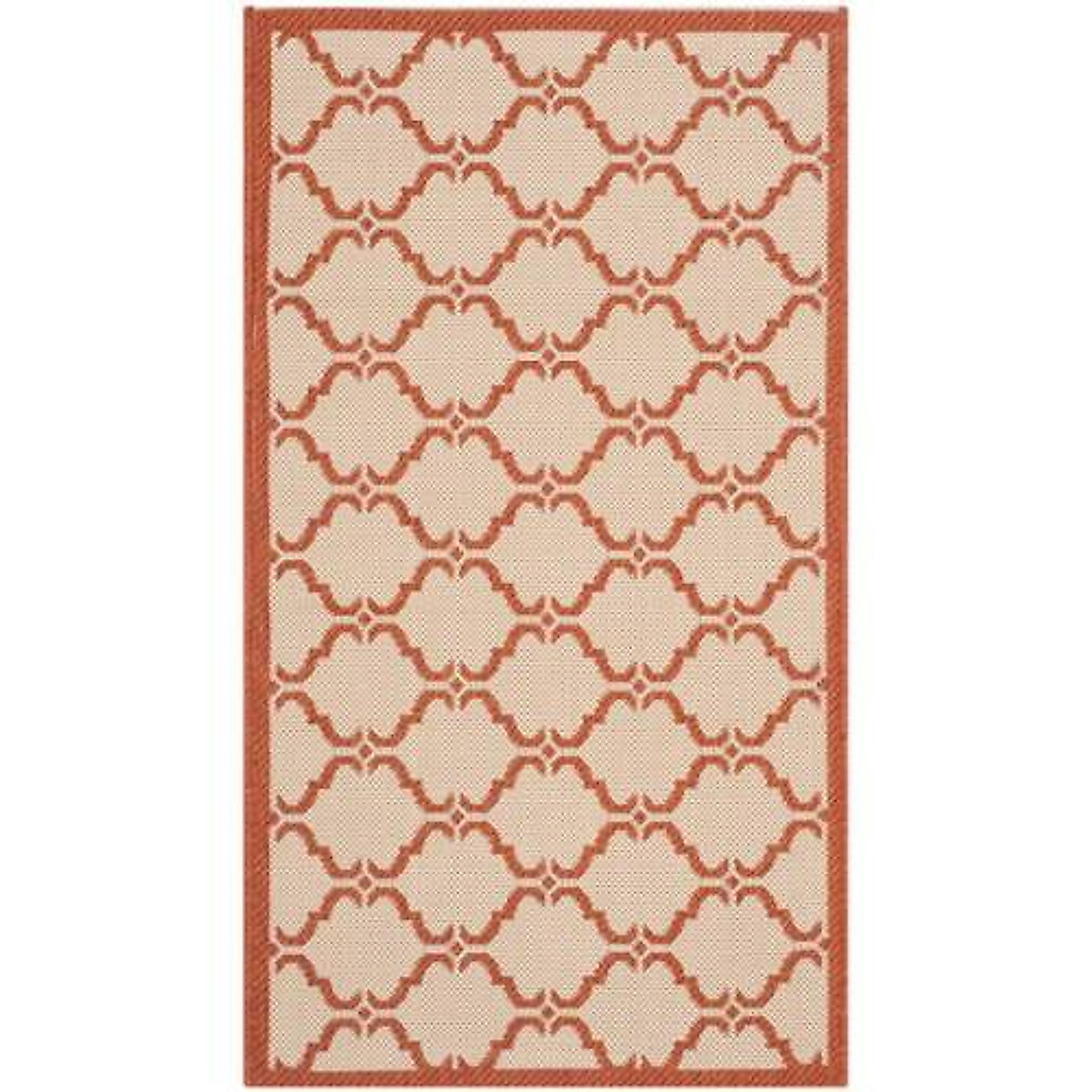 SAFAVIEH Courtyard Collection 5'3" x 7'7" Beige/Terracotta CY6009 Trellis Indoor/ Outdoor--Waterproof Easy--Cleaning Patio Backyard Mudroom Area--Rug