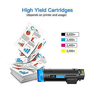 LxTek Compatible Toner Cartridge Replacement for Xerox Phaser 6510, WorkCentre 6515 High Yield (1 Black, 1 Cyan, 1 Magenta, 1 Yellow, 4-Pack)
