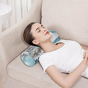 xigua Christmas Snowman Neck Roll Pillow for Neck Relief with Removable Washable Cover - Memory Foam Round Cylinder Bolster, Ergonomically Designed for Head, Neck, Back, and Legs