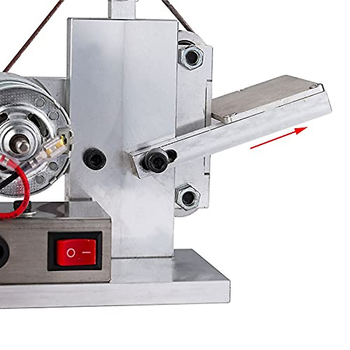 Cozyel 110V Mini Belt Sander Electric Sanding Polishing Grinding Machine Knife Apex Edge Sharpener 9000RPM with 10PCS Abrasive Belts for Metal Wood Acrylic Polish