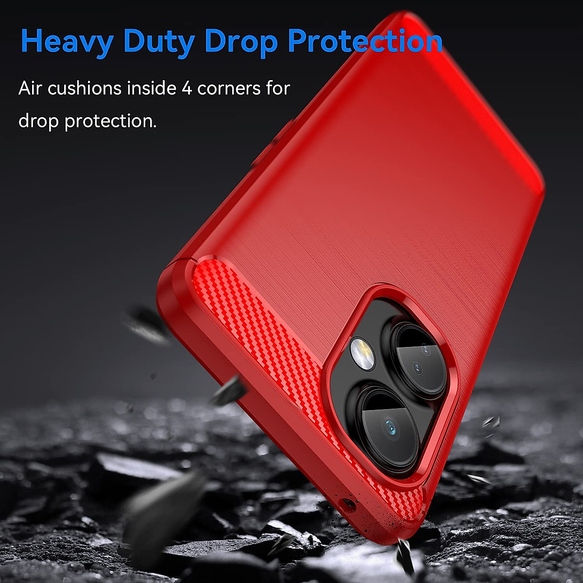 Jusy Case for Oneplus Nord N30 5G with [2*HD Tempered Glass Screen Protector], Enhanced Grip Light Shockproof Flexible TPU Rubber Protective Cover for 1+ Nord N30 5G (Red)