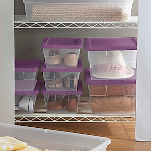 Sterilite Set of (5) 6 Qt./5.7 L Storage Boxes, Moda Purple, 6 Pack