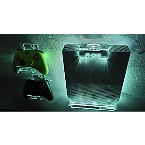 WALL MOUNT FOR XBOX ONE WITH MULTICOLOR LED LIGHTING KIT + 2 CONTROL MOUNT (one FAT (first generation))