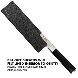 Babish High-Carbon 1.4116 German Steel 14 Piece Full Tang Forged Kitchen Knife Set W/Sheaths
