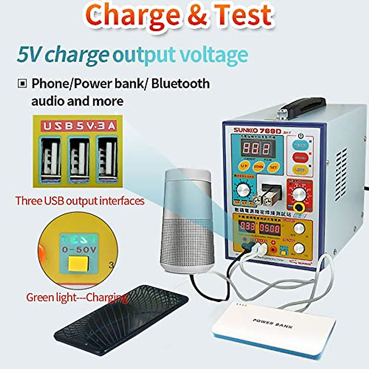 769D Pulse Spot Welder 0.35mm Lithium-ion Battery Welding Machine,Battery Spot Welder and Soldering Station Portable Pulse Welding Machine for Battery Pack 18650 14500 Lithium Batteries