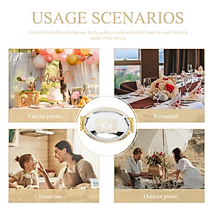 UPKOCH Metal Serving Tray Stainless Steel Fruits Tray Snacks Tray Dessert Serving Tray Coffee Table Tray Cosmetics Jewelry Decorative Serving Tray for Home Kitchen Golden Extra Large Serving Tray