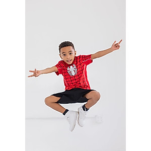 Marvel Spider-Man Toddler Boys Athletic Pullover T-Shirt Mesh Shorts Outfit Set 4T