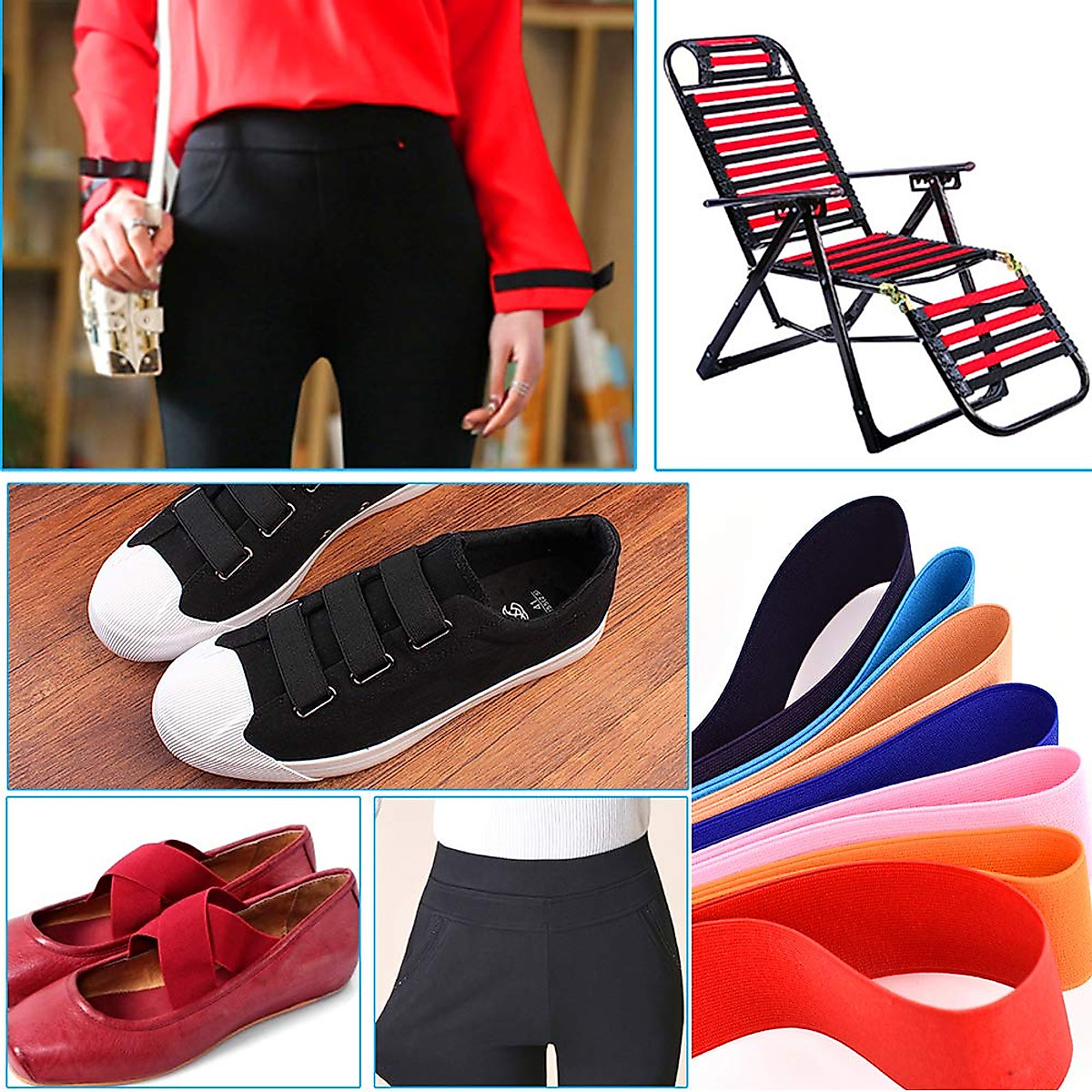 1 Roll Flat Elastic Cord 1.5-Inch Wide by 3-Yard Double-Side Twill Elastic Band(#19 Rose Red)