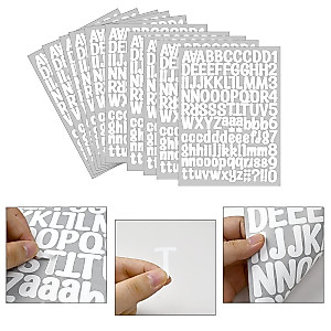 1260 Pieces 10 Sheets A4 Vinyl Letter Sticker, Self Adhesive Letters Numbers Mailbox Numbers Sticker for Signs, Window, Mailbox, Door (White,1 Inch)