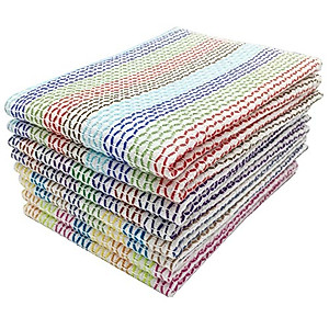 Mia'sDream Cleaning Rags Tidy Cotton Dish Cloths Dish Rags Cleaning Cloth, Absorbent Odor Free Dishcloths Kitchen Dish Towels, 13inch x 13inch 8 Pack Multi Colors