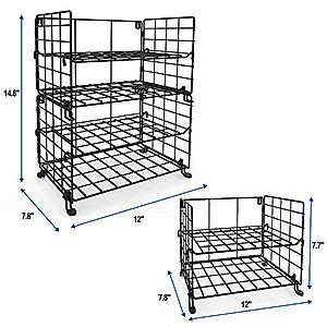 X-cosrack Adjustable Water Bottle Organizer,4-Tier Wall-Mounted Water Bottle Holder, Stackable Water Bottle Storage Rack for Kitchen Countertops,Pantry, Cabinet,Black(Patent No.: US D950,280 S)