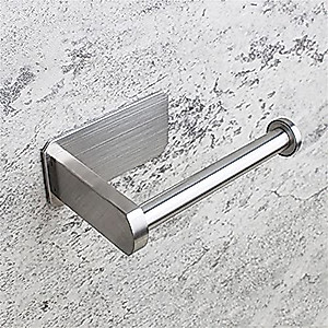 FORAO Toilet Roll Holder for Bathroom Decor Toilet Roll Holder Self Adhesive Toilet Paper Holder for Bathroom Stick on Wall Stainless Steel Brushed Home Toilet Paper Rack