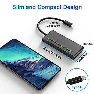 USB C Multi Card Reader, SD/TF/CF/XD/MS Type-C 5Gps High Speed 7-in-1 XD Picture Card Reader for SDXC SDHC TF Micro SD CF MS MMC Card, Sony Memory Stick Pro Duo Adapter Read 5 Cards Simultaneously
