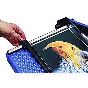 United T15 Office-Grade Guillotine Paper Trimmer, 15.4" Cut Length, 15 Sheet Capacity, Blue