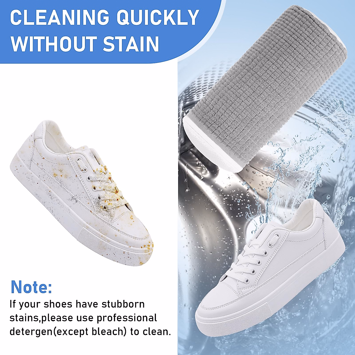 3Pcs Shoe Washing Machine Bag, Shoe Washing Bag for Washing Machine, Reusable Laundry Shoe Bag for Washer and Dryer, Shoe Cleaning Bag, Shoe Washing Bag Keep 360° Cleaning for Sneaker Gym Shoes