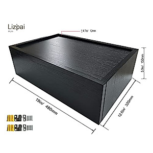 Modern Floating Bedside Table, Bedside Shelf,Night Stands Side Table with Drawer, 19" X 13" X 5.9", Black…
