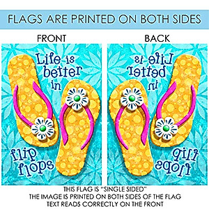 Toland Home Garden 1112096 Flip Flop Life Summer Flag 12x18 Inch Double Sided for Outdoor Beach House Yard Decoration