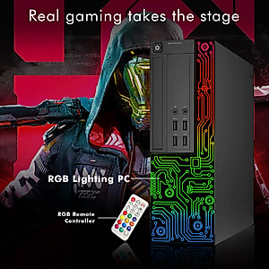 Dell Gaming OptiPlex Desktop RGB Computer PC, Intel Core i7, AMD RX 550 4GB GDDR5, 16GB RAM, 512GB SSD, 24 Inch HDMI Monitor, RGB Keyboard Mouse and Headset, WiFi, Windows 10 Pro (Renewed)