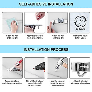 Rose Kuli 2 Pack Mop and Broom Holder, Wall Mounted Organizer Mop and Broom Storage Tool Rack with 6 Ball Slots and 8 Hooks for Garage, Garden, Laundry Room