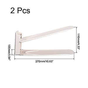 uxcell Shoe Slots Organizer PP Double Layer 3 Adjustable Heights Shoes Storage Rack for Closet Beige 2 Pcs