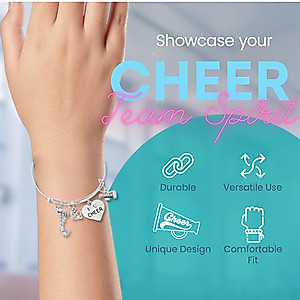 Infinity Collection - Cheer Bracelet - Adjustable Charm Bangle, Cheer Jewelry, Gift for Cheerleaders & Coaches, Non-Tarnish, Premium Quality