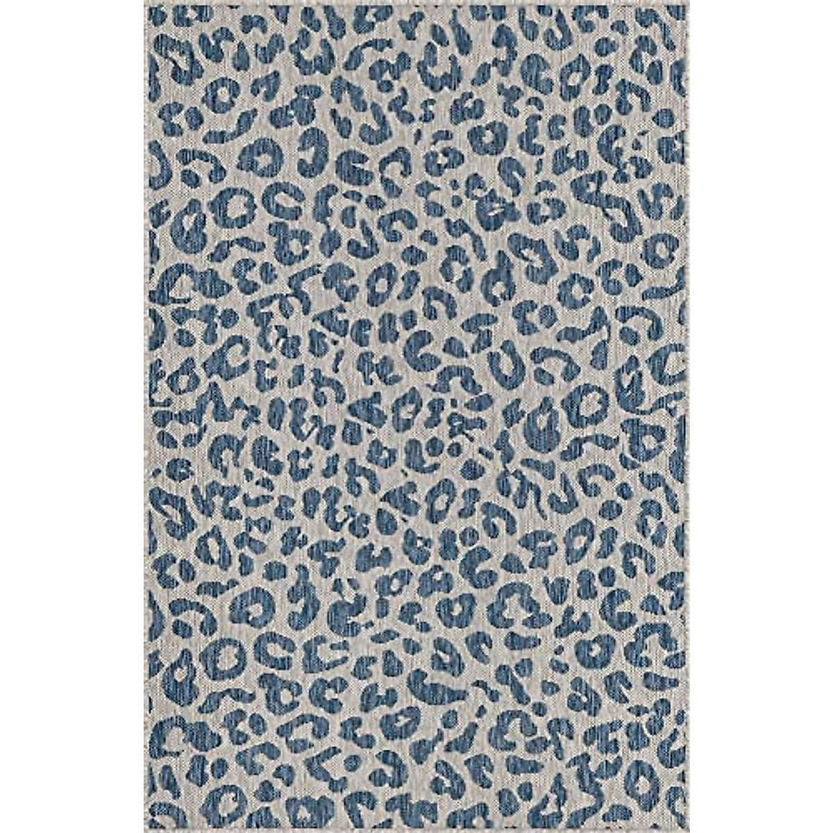 Rugs.com Outdoor Safari Collection Rug – 4' x 6' Blue Flatweave Rug Perfect for Entryways, Kitchens, Breakfast Nooks, Accent Pieces