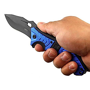 Vulcan Gear Assisted Open Metal Folding Knife (Blue) …
