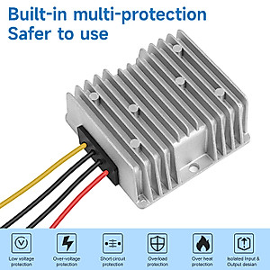 DC-DC 36V 48V to 12V 20A 240W Step Down Converter Golf Cart Voltage Regulator Reducer Transformer with Fuse Waterproof