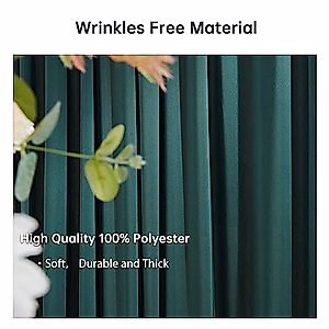 30ft×10ft Wrinkle Free Blackish Green Backdrop Curtain for Party Wedding 6 Panels 5ft×10ft Hunter Green Polyester Drapes for Curtain Backdrop Decor Birthday Baptism Photography Baby Shower