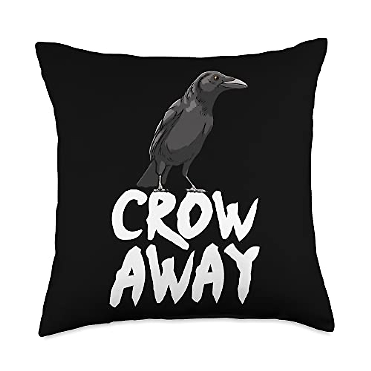 Crow By VM Away Black Funny Women Crow Love Birds Throw Pillow, 18x18, Multicolor