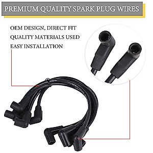 Ignition Tune Up Kit with Distributor Cap and Rotor and Spark Plug Wires Set Replacement for 3.0L 4cyl MerCruiser Engines Made by GM with Delco EST Ignition Systems - Replace 811635Q2, 816761Q14