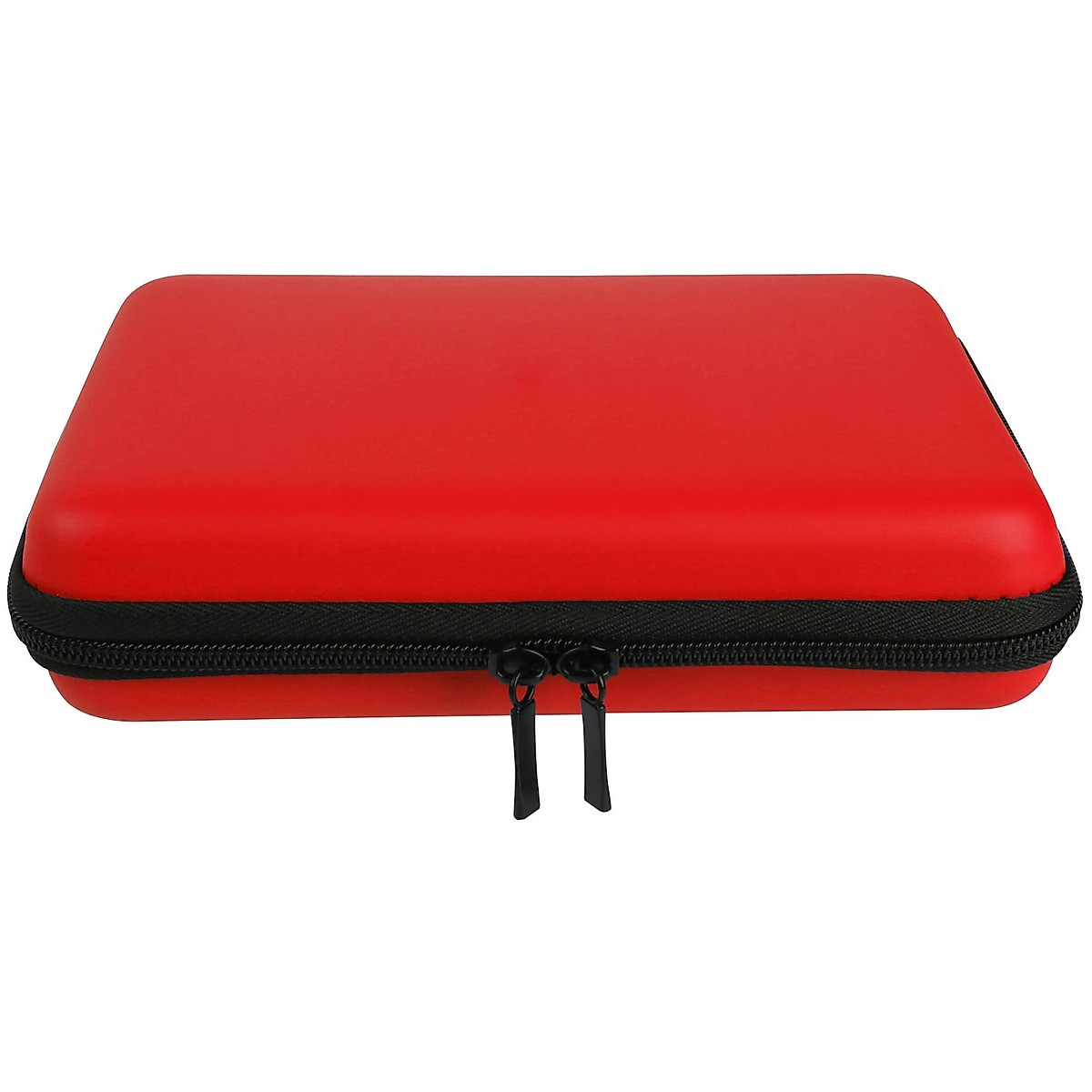 GPCT Nintendo 2DS Hard Shell EVA Carry Case Cover Bag. Protects Against Bumps/Drops/Dust/Dirt/Scratches. Protective Travel Storage Cover Pouch W/ 8 Game Holders, Double Zipper Zip Pocket- Red