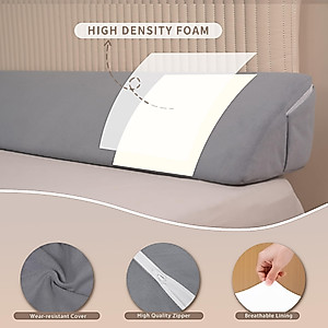 Aurako Queen Size Bed Wedge Pillow Headboard Pillow Mattress Wedge Bed Gap Filler Triangle Memory Foam Wedges Body Positioners for Sleeping Body Lumbar Backrest Reading Bolster Pillow