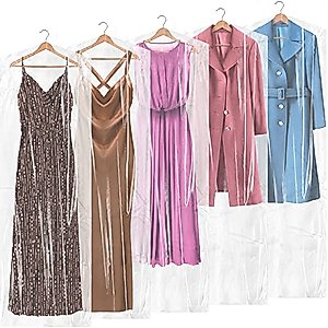 40 Pcs Garment Bags for Hanging Clothes Dry Cleaner Bags Plastic Clear Garment Bags Dry Cleaning Bags for Launderette Wedding Dresses Suits Coats (72 Inch)