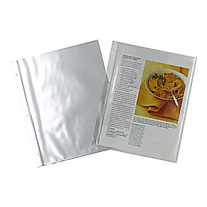 Modern Cuisine Recipe Binder Bundle with Full Page Plastic Sleeve Protectors, Recipe Card Protectors and Magnetic Pages for Recipe Clippings