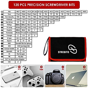STREBITO Screwdriver Sets 142-Piece Electronics Precision Screwdriver with 120 Bits Magnetic Repair Tool Kit for iPhone, MacBook, Coumputer, Laptop, Tablet, PS4, Xbox, Nintendo, Eyeglasses, Jewelers