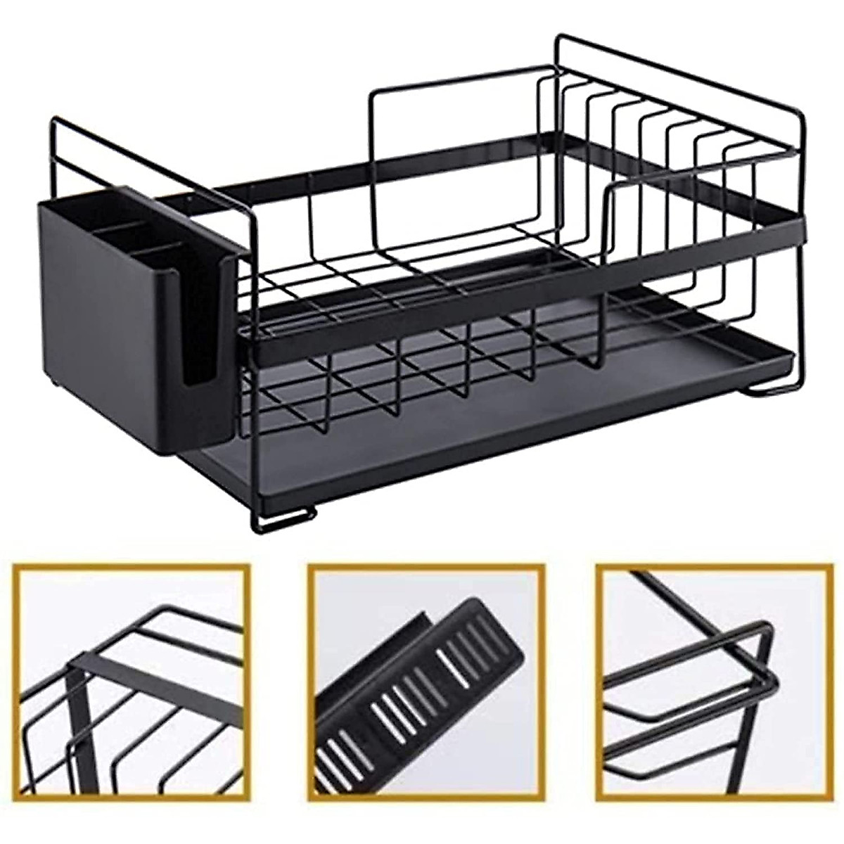 Plate Rack Draining Dish Rack Kitchen Storage Organizer Dish Drainer Drying Rack Kitchen Sink Holder Tray For Plates Bowl Shelf Pan Plate Holder (Color : White)