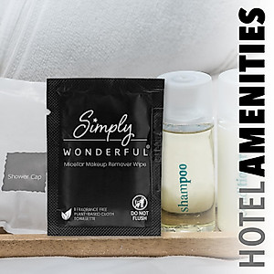 Simply Wonderful 100 Count Biodegradable Makeup Remover Wipes, Micellar Water, Plant-Based, Individually Wrapped, 5" x 7"