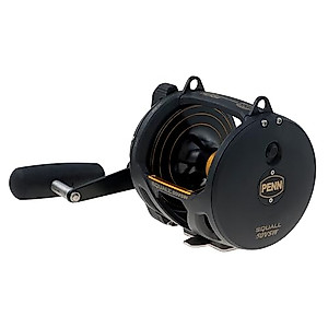 PENN 1292938 Squall Lever Drag 2-Speed Trolling Fishing Reel, 890/50, black, IGFA50, SQL50VSW