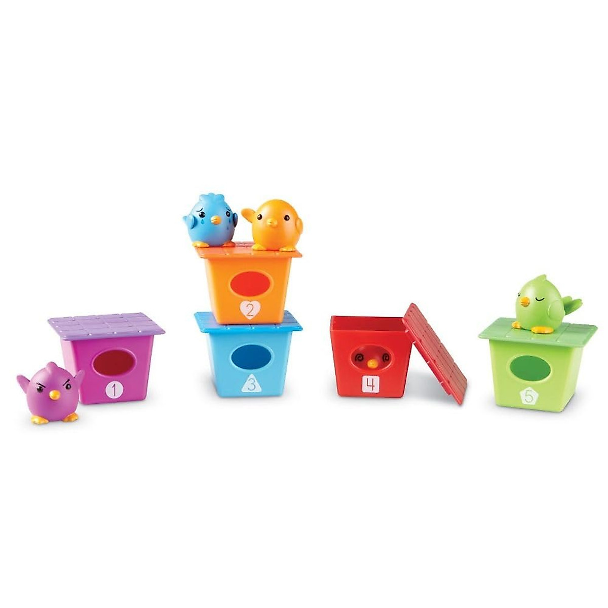 Learning Resources Peek-a-Bird Learning Buddies - 15 Pieces, Age 18 Months+ Toddler Learning Activities, Preschool Toys, Educational Toy for Color Teaching