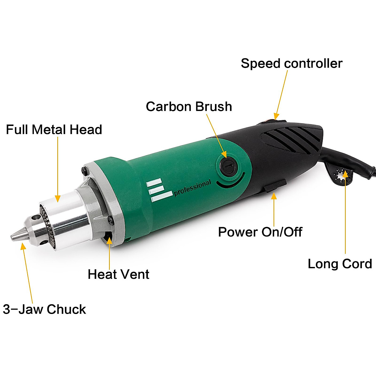 ZiBeiLe 480W Power electric die grinder Set with Six-Speed Control for Sanding, Polishing,Carving, Delicate & Light DIY Small Projects, High Speed 30000RPM Rotary Carver for Precision Grinding