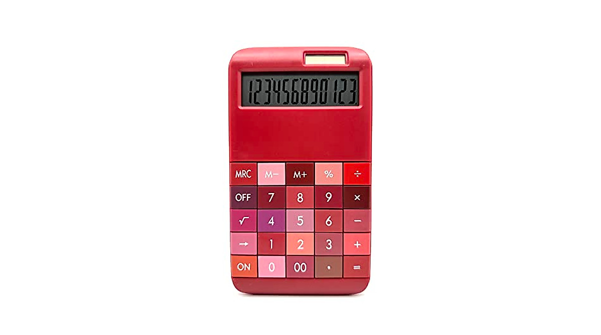 AOAILION Stylish Red Calculator with Dual Power