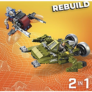 MEGA Halo Infinite Toy Building Set, UNSC Wasp Onslaught Aircraft with 406 Pieces, 4 Poseable Action Figures and Accessories, for Collectors