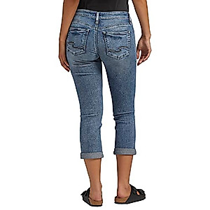 Silver Jeans Co. Women's Britt Low Rise Curvy Fit Capri Jeans, Med Wash EPX396, 24 Regular