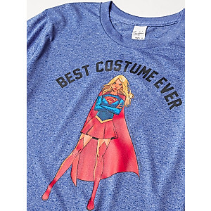 Warner Brothers Superman Best Supergirl Costume Boy's Performance Tee, Royal Blue Heather, Youth Large
