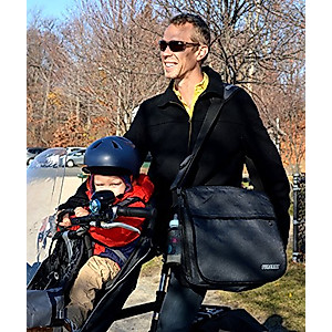 Filberry Messenger DIAPER BAG for DADS & MOMS to share baby care! - Top zipper for easy access - Large - Grey/Black – MEN love it!